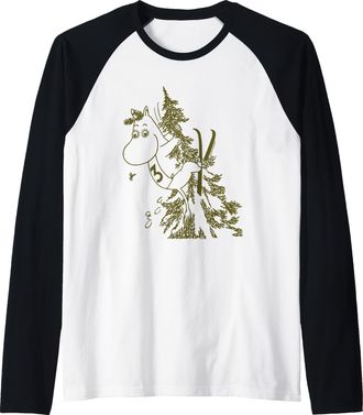 Moomin Olive Moomintroll Skifahren fliegt in Baum Wintersportspiele Raglan