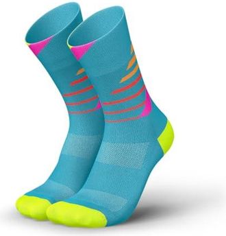 INCYLENCE 1 paire de chaussettes de course pour homme et femme avec légère compression, Ladders Blue Pink, 43-46