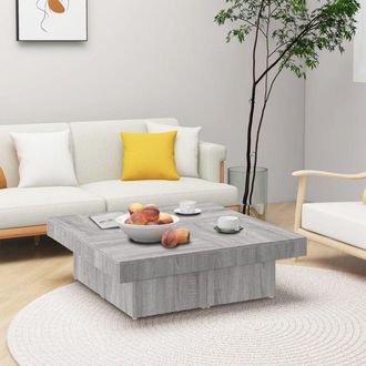vidaXL Table basse Sonoma gris 90x90x28 cm Bois ding&eacute;nierie