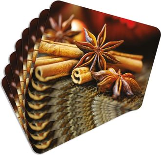 MG Design Set aus 8 Kork-Platzsets - Spices 8 - 30 x 40 cm - hitzebest&auml;ndig & abwischbar, mit Korkr&uuml;ckseite