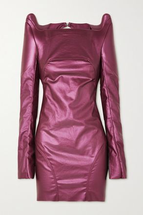 Rick Owens Abito R&uuml;ckenfreies Minikleid Aus Beschichtetem Denim - Pink