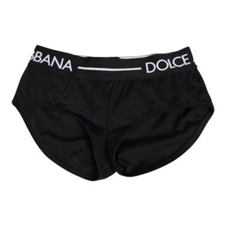 Dolce & Gabbana Schwarze Logo Taillen Shorts Unterw&auml;sche - - Underwear - Damen - Schwarzk - S