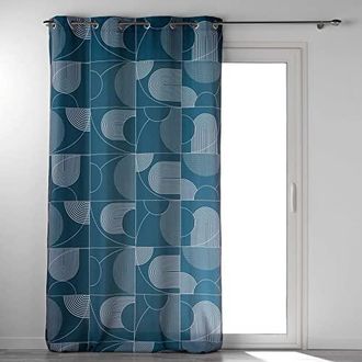 Douceur d'Intérieur Ösenvorhang, 140 x 280 cm, Polyester, Bedruckt, Skizzenmotiv, Blau