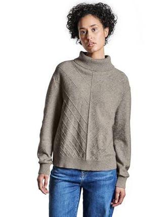 Street One A303086 Pull structuré, Breezy Beige Mel, 38 Femme
