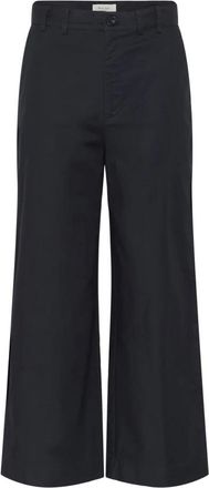Part Two Femme, Pantalons, Bleu, Taille: 44 FR Pantalon Taille Haute Bleu Marine Court
