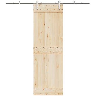 vidaXL Schiebet&uuml;r-Beschlagsatz 200 cm Edelstahl Silbern Vidaxl