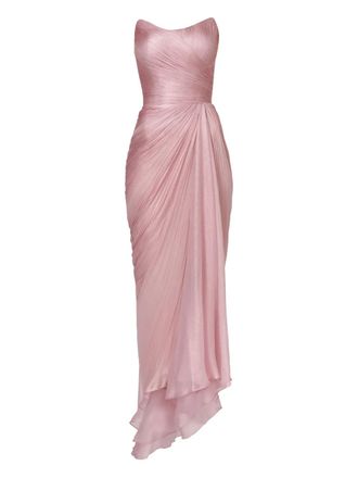 Iris Serban robe-bustier &agrave; design drap&eacute; - Rose