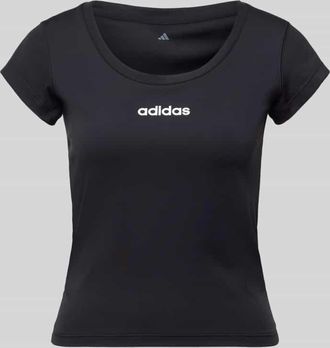 adidas Cropped T-Shirt mit Label-Print