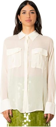 Semicouture Camicia misto seta - Femme - Blouses et Chemises - Blanc - Taille: 44 FR