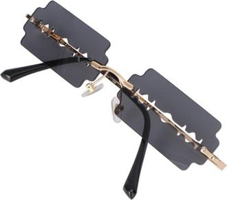 Beaupretty Lunettes de Soleil Creuses en M&eacute;tal Forme Rasoir Gris C1 Accessoire Photo F&ecirc;te Lunettes de Soleil pour Ext&eacute;rieur et D&eacute;guisement L&eacute;g&egrave;res et Portables