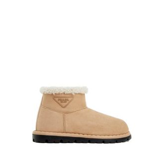 Prada Bottines en cuir su&eacute;d&eacute; fourr&eacute;es