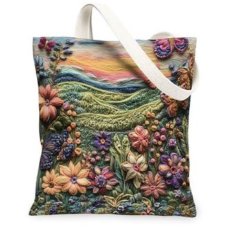 Generic Sac fourre-tout en toile Spring Coleus pour le shopping 33 x 38 cm, sac d&eacute;picerie r&eacute;utilisable pour femme, motif floral, d&eacute;coration cadeau