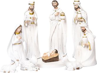 MagiDeal Krippen-Set, Geburt, Weihnachtsschmuck, dekorative Kunstharz-Anzeige, Puppenstatue, f&uuml;r B&uuml;ro, Heimdekoration, Kirche, Geschenk