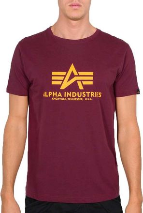 Alpha Industries Alpha Industries Herren Basic T-Shirt,Rot (Burgundy 184), Medium