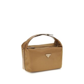 Prada Womens Beige Recycled Polyamide Shoulder Bag