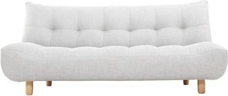 Miliboo Design-Schlafsofa skandinavisch Hellgrau und Eiche YUMI