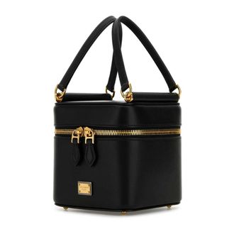 Dolce & Gabbana Femme, Sacs, Noir, Taille: ONE Size Sac &agrave; main Vanity Case en cuir