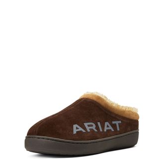 Ariat Mens Ariat Logo Hooded Back Clog Slipper in Chocolate, D Medium Width, Size 43