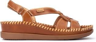 Pikolinos Sandales &agrave; Semelles compens&eacute;es en Cuir CADAQUES pour Femme Color Brandy