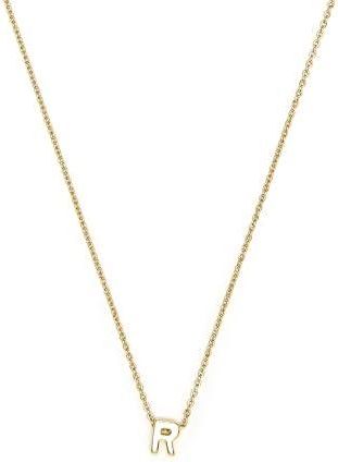 Luxenter Collier Alphabet finition or 18 carats - Lettre R, Mediano, Métal, Sans pierre précieuse