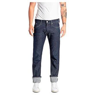 Replay Jeans Waitom pour Homme, 007 Bleu fonc&eacute;., 29W / 32L
