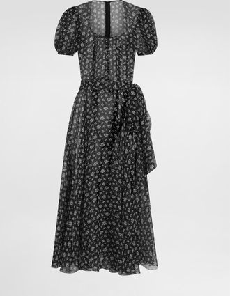 Dolce & Gabbana Kleid Aus Chiffon Mit Blumenprint - Frau Collection Mehrfarbig 36