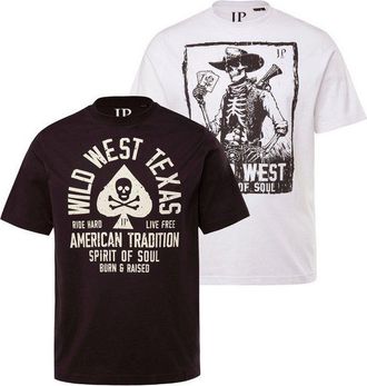 JP1880 T-Shirt T-Shirts 2er-Pack Halbarm Brustprint