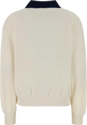 Polo Ralph Lauren Womens Ivory Cotton Blend Sweatshirt Warmwhite Exterior: Polyester Felpe Sweater