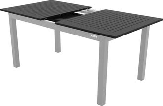 Doppler Ausziehtisch Expert Schwarz/Silber 150/210x90 I Gartentisch ausziehbar I Gartenmöbel Aluminium I Terassenmöbel außen I Outdoortisch für Terrasse & Bal