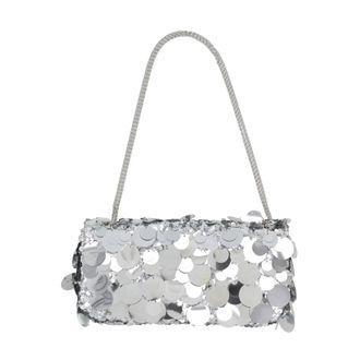 Paco Rabanne Schultertasche mit silbernen Pailletten - - Bags - Damen - Grau - ONE SIZE