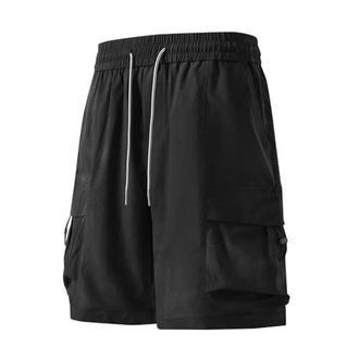 Generic Pantalon cargo pour homme et femme - Short de randonn&eacute;e l&eacute;ger - Avec poches &agrave; fermeture &eacute;clair - 17,8 cm, Noir, 4XL