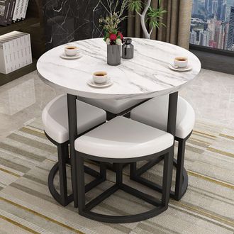 Generic Fr&uuml;hst&uuml;cksecke, runder Tisch mit St&uuml;hlen, Fr&uuml;hst&uuml;cksbar mit Tisch und St&uuml;hlen, moderner K&uuml;chentisch f&uuml;rs Abendessen