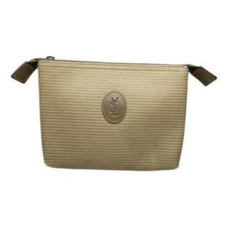 Saint Laurent Pre-owned Baumwoll-Clutch - - Pre-owned - Damen - Beige - ONE SIZE