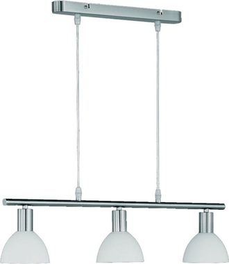 Reality Suspension Moderne Dallas Nickel Barbell 3 Verres Blancs Trio Lighting