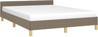vidaXL Bettgestell ohne Matratze Taupe 140x190 cm Stoff Vidaxl