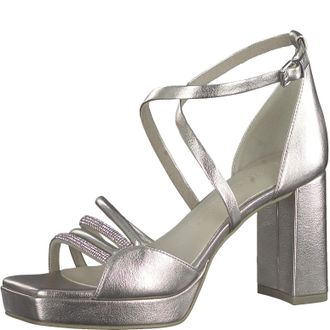 Marco Tozzi Damen Sandale mit Absatz, Blockabsatz, weiches FEEL ME Fußbett, ideal für Business und Freizeit