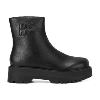 DKNY Dkny, Femme, Chaussures, Noir, Taille: 38 1/2 EU Binyamin Lug Bootie With Zip