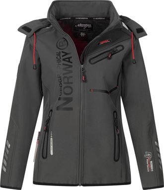 Geographical Norway Damen Softshell Jacke Rein Dunkelgrau/Schwarz XL