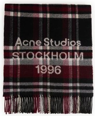 Acne Studios Echarpe &agrave; carreaux en laine m&eacute;lang&eacute;e