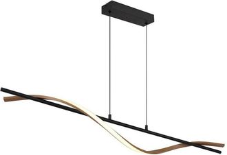 Globo Lighting LED H&auml;ngeleuchte Pendelleuchte Deckenleuchte Metall schwarz Holzoptik L 115 cm