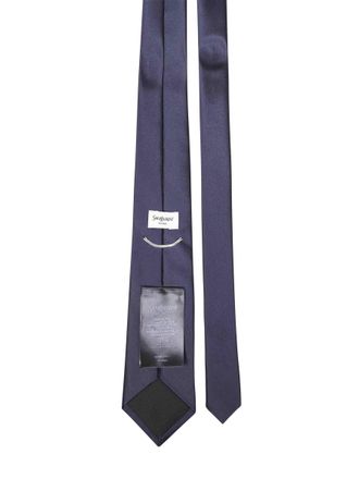 Saint Laurent Mens Silk Tie Navy Blue Ties & Bow