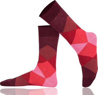 MySocks Kn&ouml;chelsocken Diamant Entwurf Burgund rosa