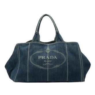 Prada Sac cabas en denim Pre-owned - Femme - Pre-owned - Bleu - Taille: ONE Size