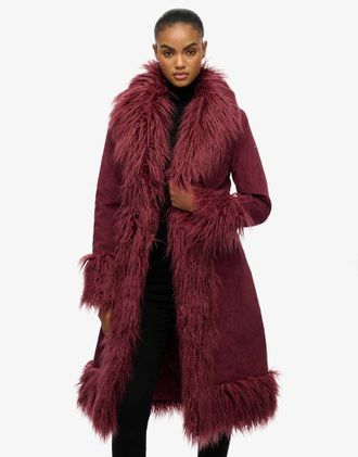 Superdry Manteau long style afghan - Violet baie