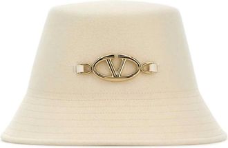 Valentino Garavani Femme, Accessoires, Blanc, Taille: 57 CM Felt Bucket Hat