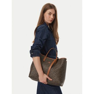 Tommy Hilfiger Handtasche Tommy Hilfiger Th Monoplay Satchel AW0AW19173 Schwarz