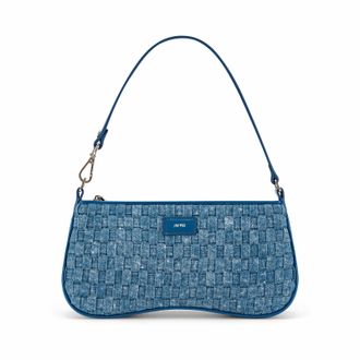 JW PEI Damen Eva Schultertasche, Denim-Gewebe