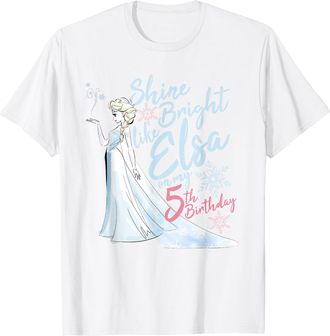 Disney Frozen Elsa Shine Bright On My 5th Birthday T-Shirt