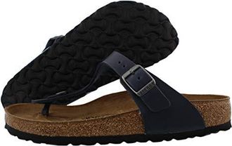 Birkenstock Womens Gizeh Blue Oiled Leather 37 R EU Womens 6-6.5 US