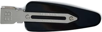 Balenciaga set of two engraved logo hair clip - Schwarz